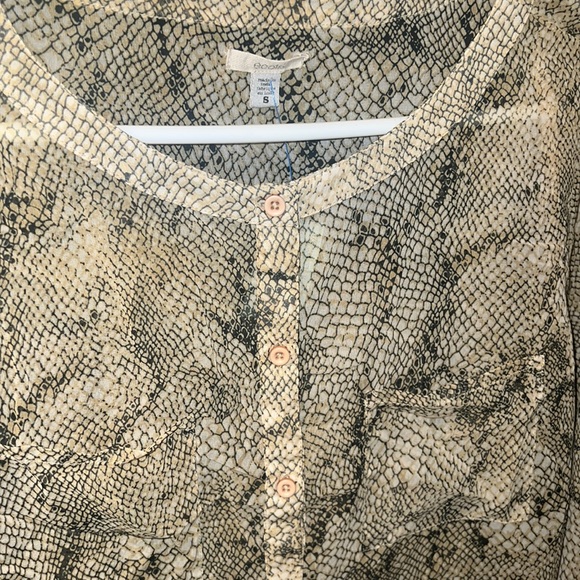 Ecote | Tops | Sheer Snake Skin Blouse Top | Poshmark